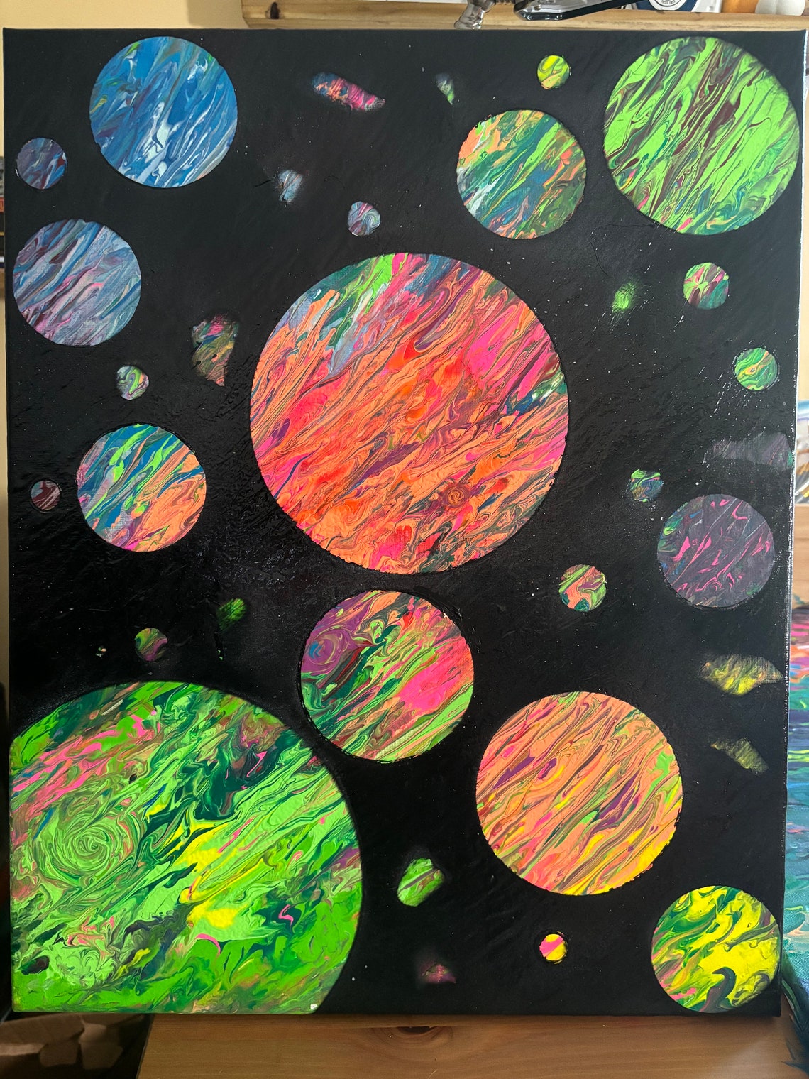 Glow in the Dark Space and Planets Painting - Etsy