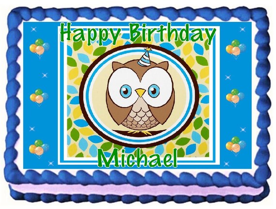 Owl Edible Cake Topper Licensed 1/4 Sheet - Etsy