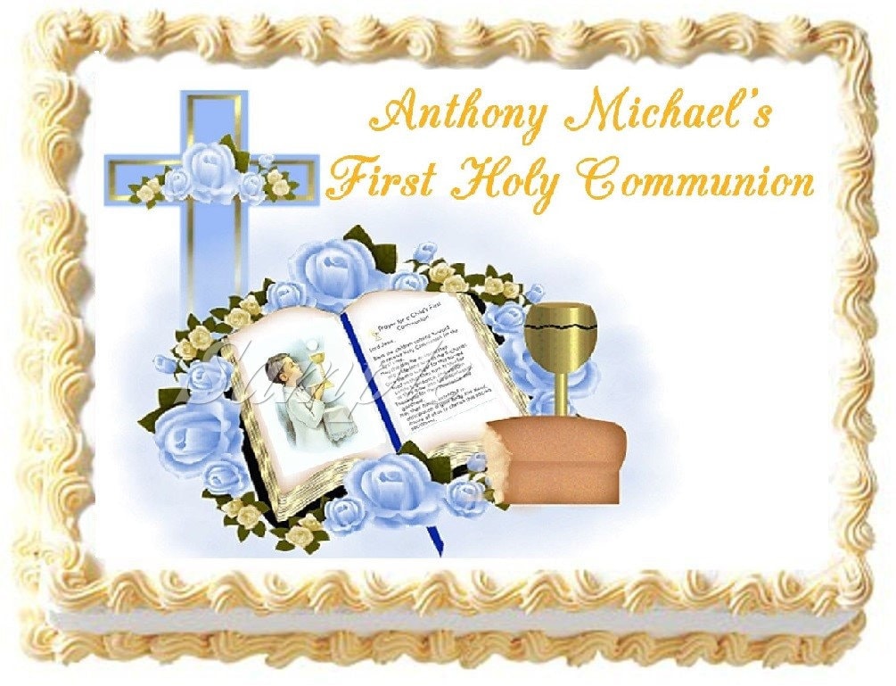 First Communion Edible Cake Topper Licensed - 1/4 Sheet - Etsy