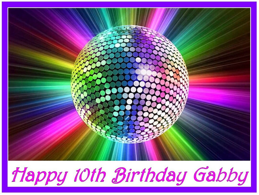 Disco Ball Edible Cake Topper Licensed 1/4 Sheet - Etsy