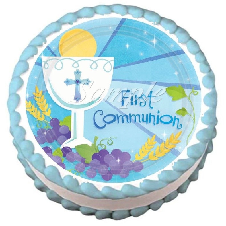 First Communion Edible Cake Topper Licensed - 7.5" Round - Etsy