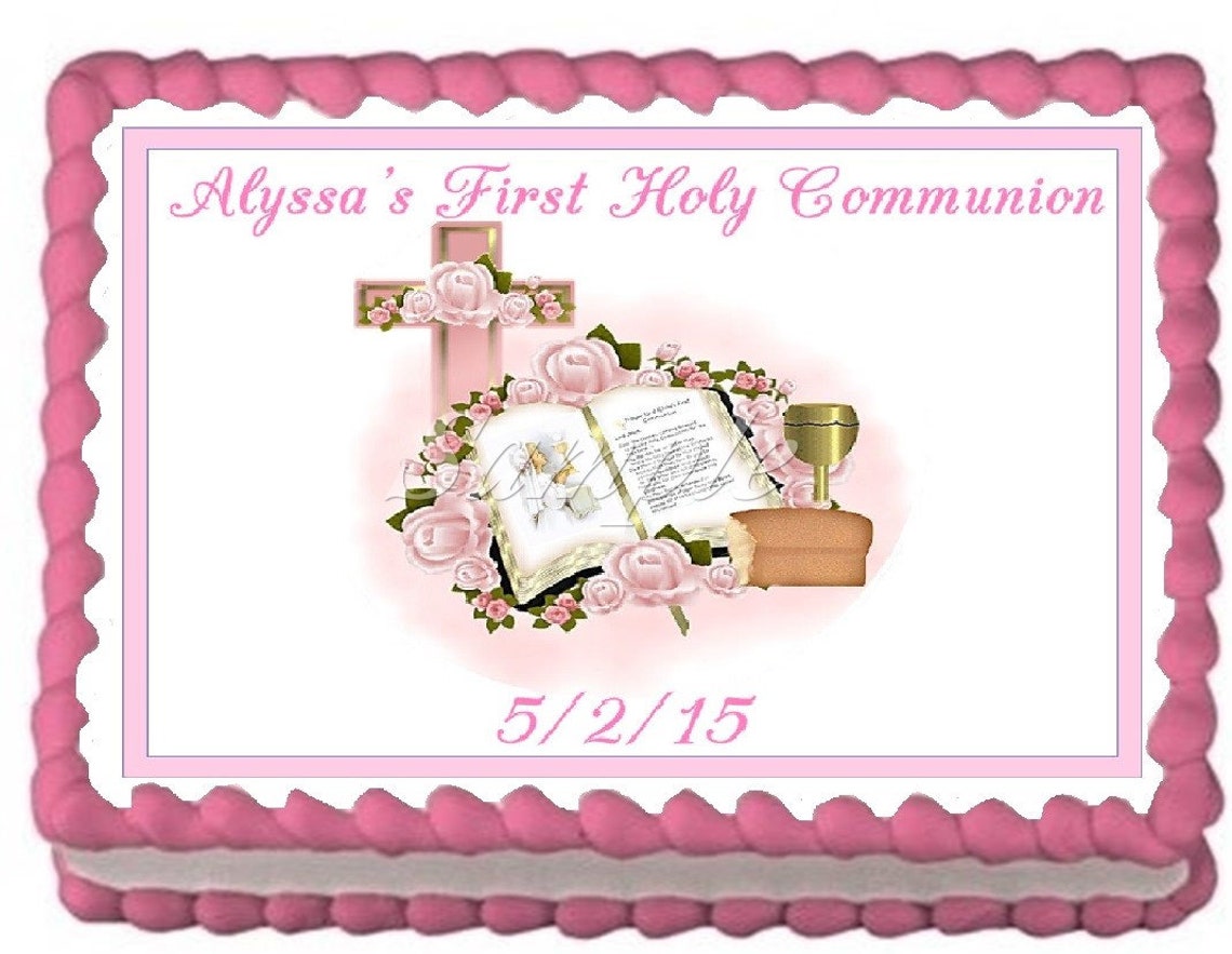 First Communion Edible Cake Topper Licensed - 1/4 Sheet - Etsy