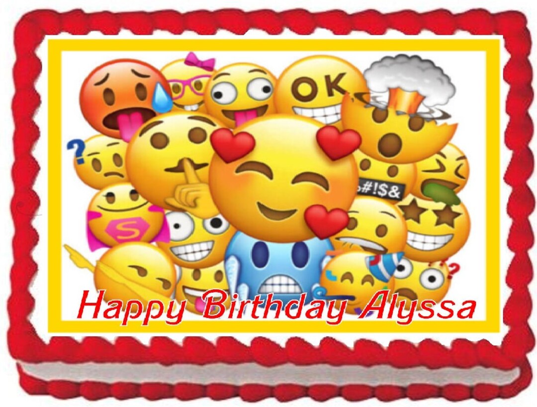 Emoji Edible Cake Topper Licensed - 1/4 Sheet - Etsy