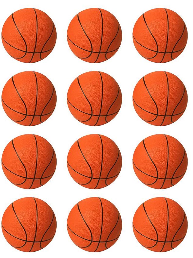 Basketball Edible Cupcake Topper Licensed - 2" Round - Etsy