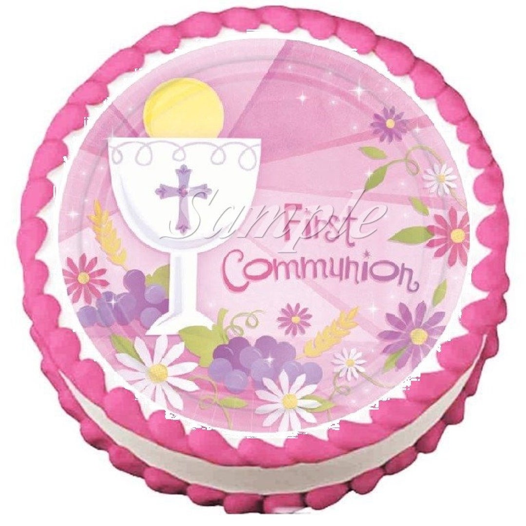 First Communion Edible Cake Topper Licensed - 7.5" Round - Etsy