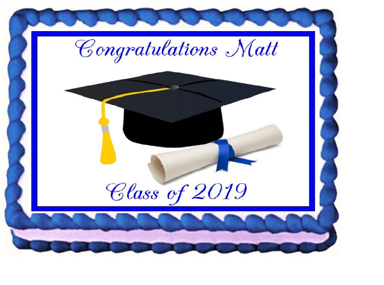 Graduation Edible Cake Topper Licensed - 1/2 Sheet - Etsy