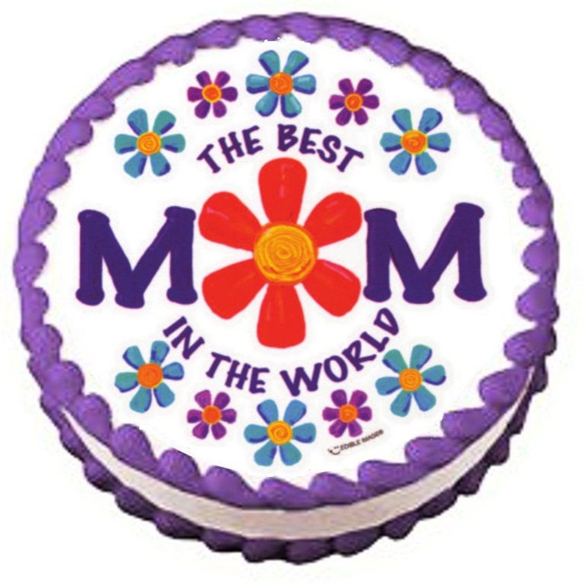 Mother's Day Edible Cake Topper Licensed - 7.5" Round - Etsy