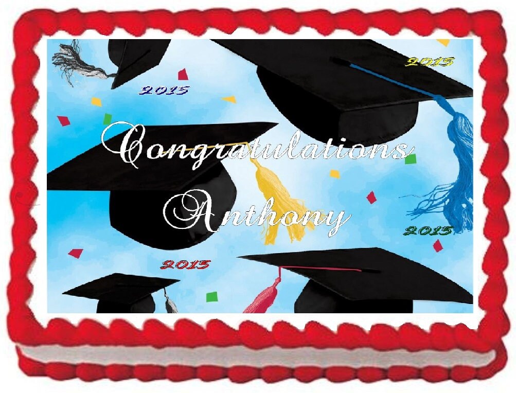 Graduation Edible Cake Topper Licensed 1/4 Sheet - Etsy