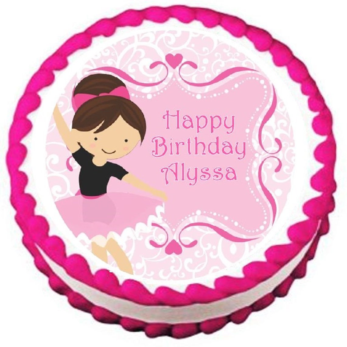 Ballerina Edible Cake Topper Licensed - 7.5" Round - Etsy