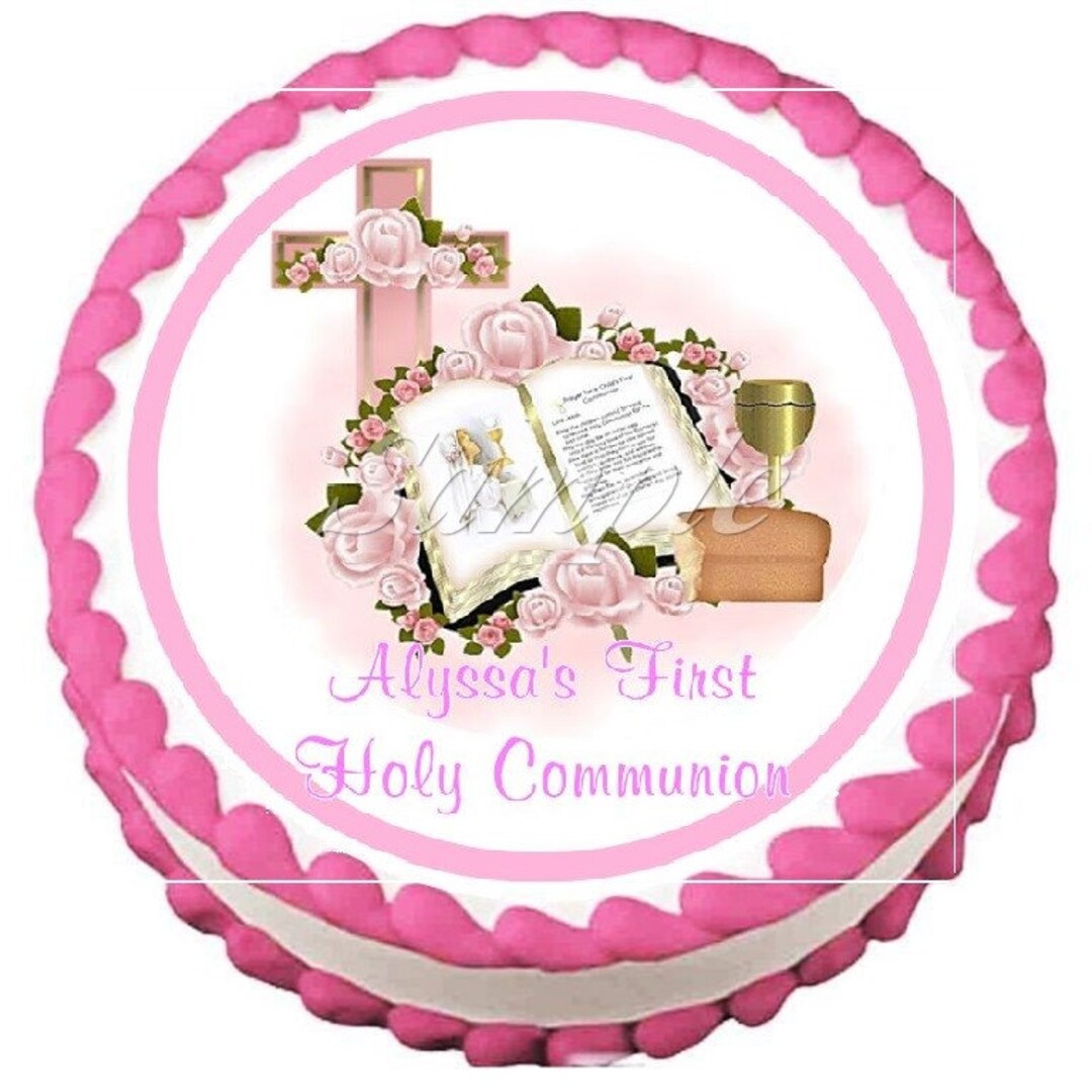 First Communion Edible Cake Topper Licensed - 7.5" Round - Etsy