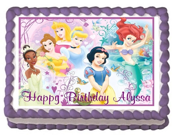 Princess Edible Cake Topper Licensed 1/4 Sheet - Etsy