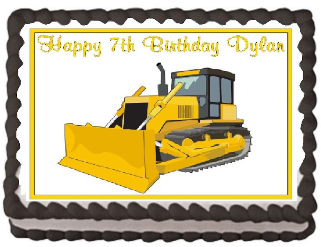 Bulldozer Edible Cake Topper Licensed - Etsy