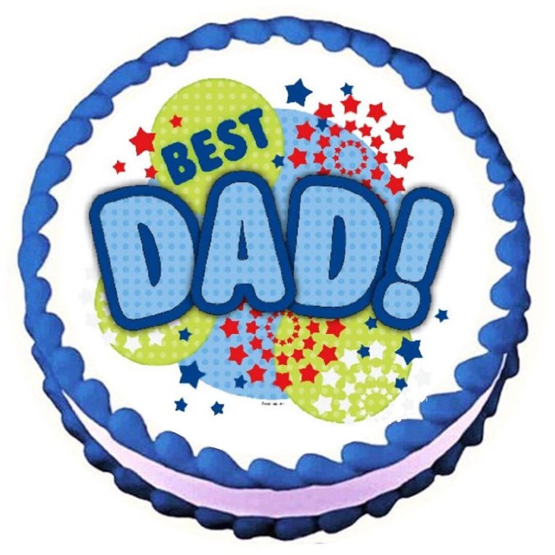 Father's Day Edible Cake Topper Licensed - 7.5" Round - Etsy