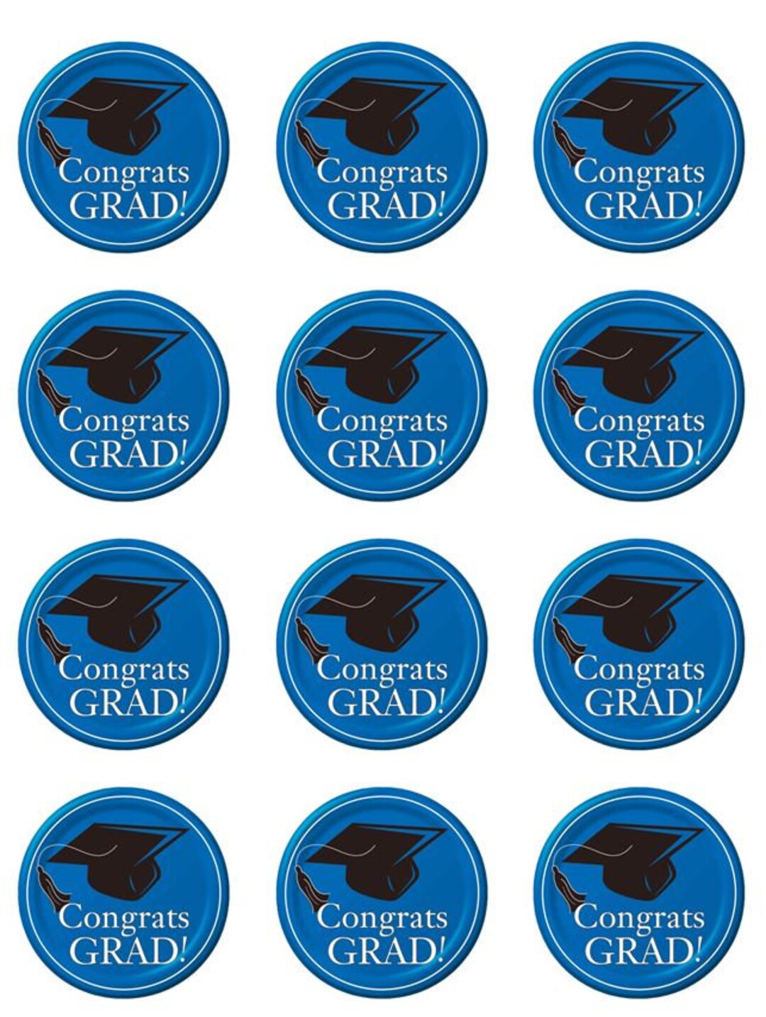 Graduation Edible Cupcake Toppers Licensed - 2" Round - Etsy