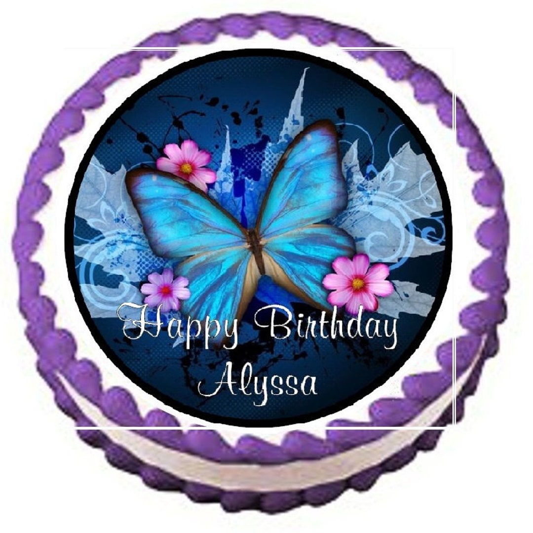 Butterfly Edible Cake Topper Licensed - 7.5" Round - Etsy