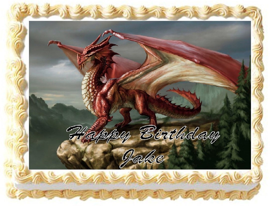 Dragon Edible Cake Topper Licensed - 1/4 Sheet - Etsy