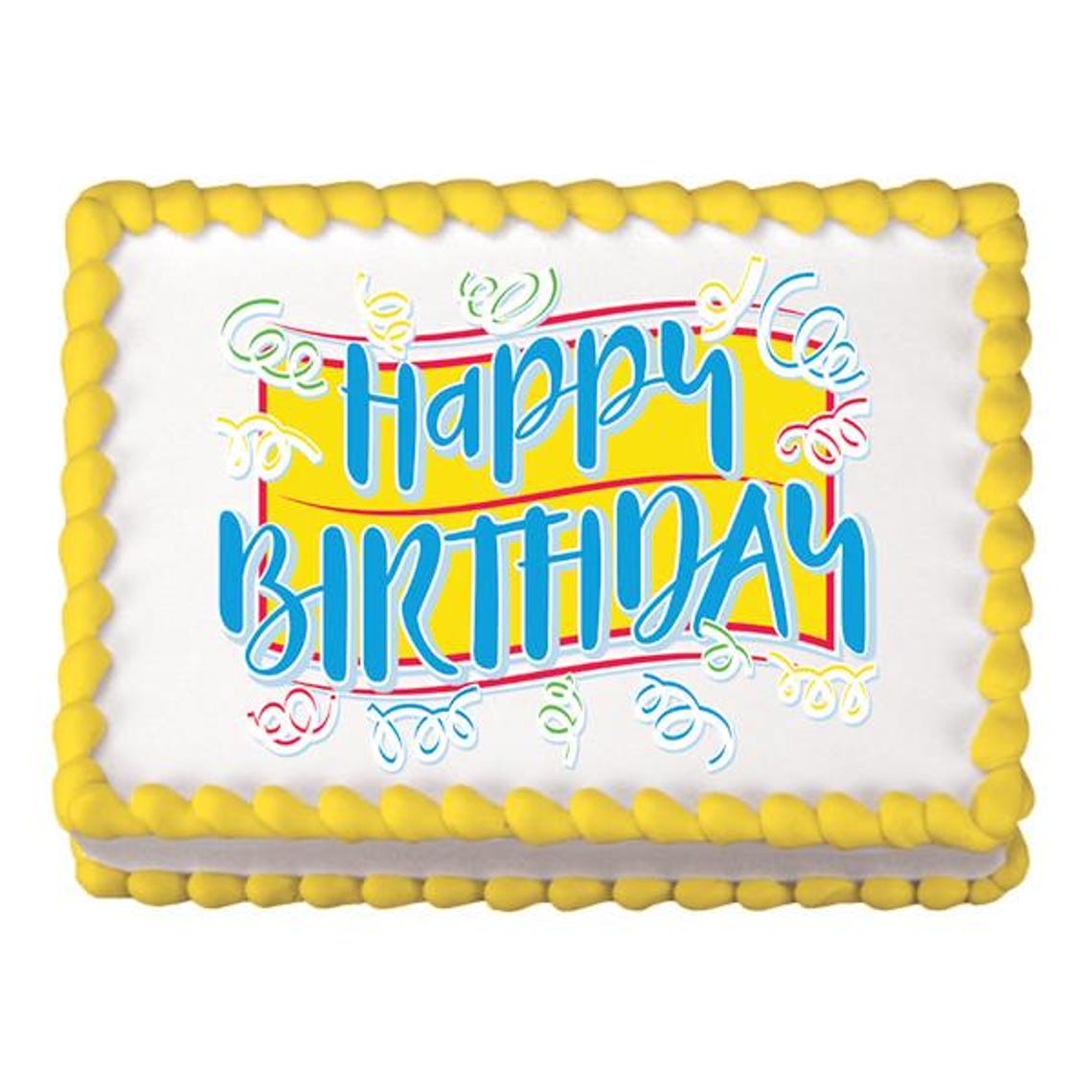 Birthday Edible Cake Topper Licensed - 1/4 Sheet - Etsy