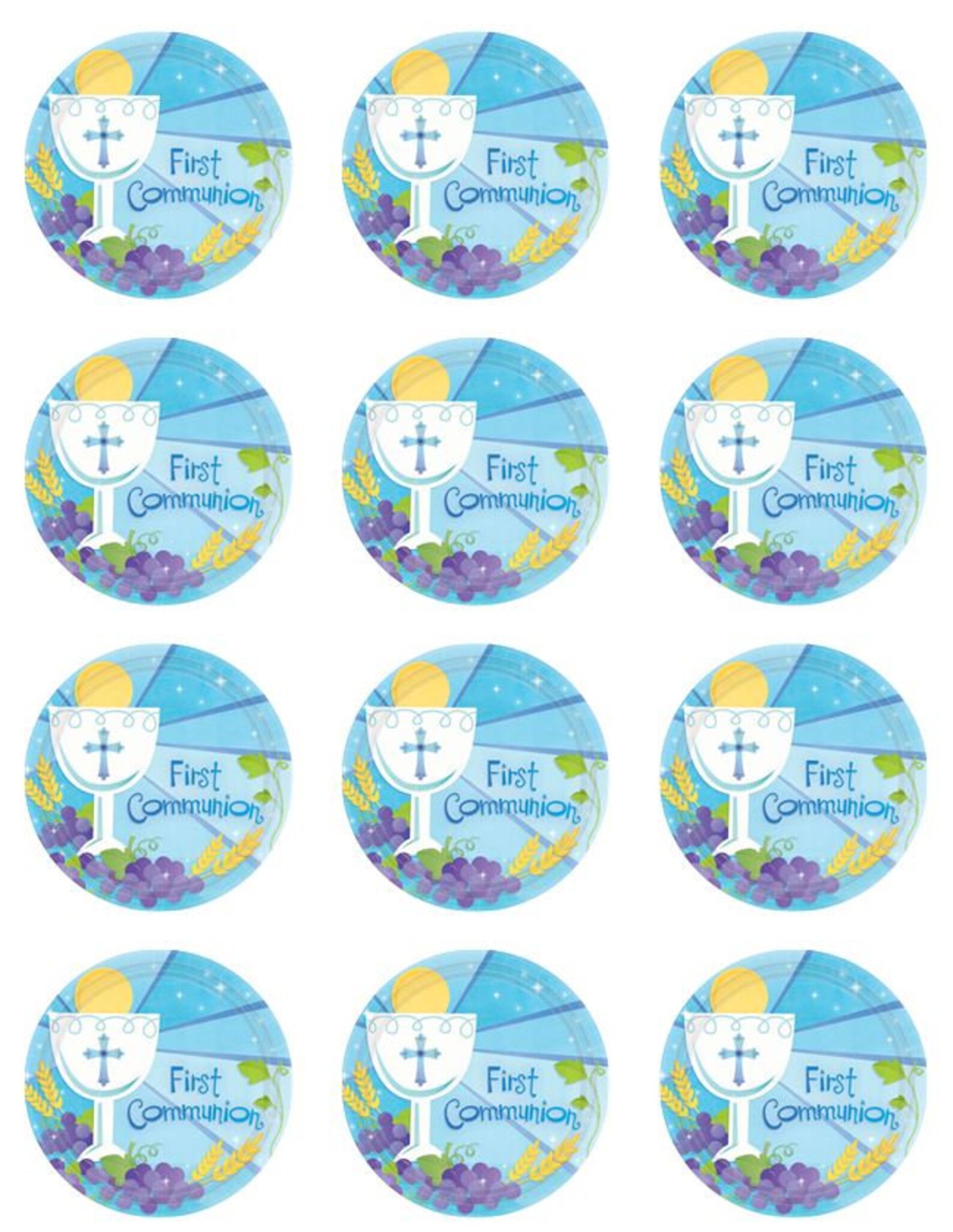 First Communion Edible Cupcake Topper Licensed 2 Round - Etsy