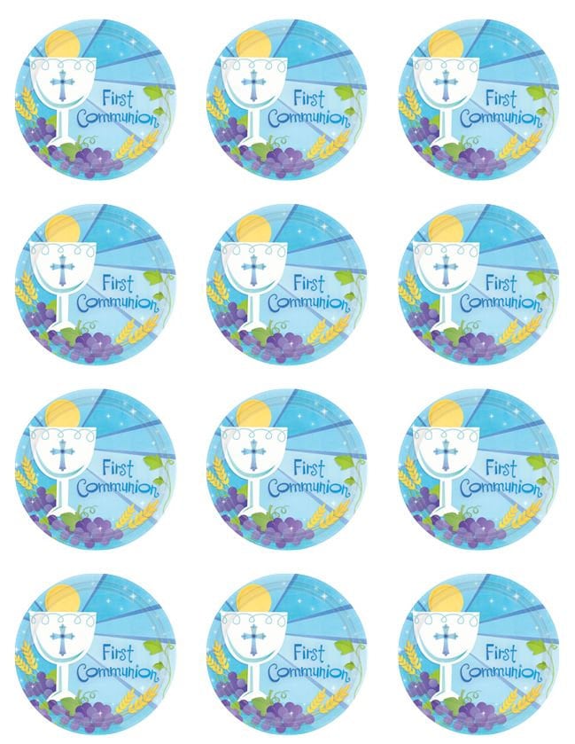 First Communion Edible Cupcake Topper Licensed - 2" Round - Etsy