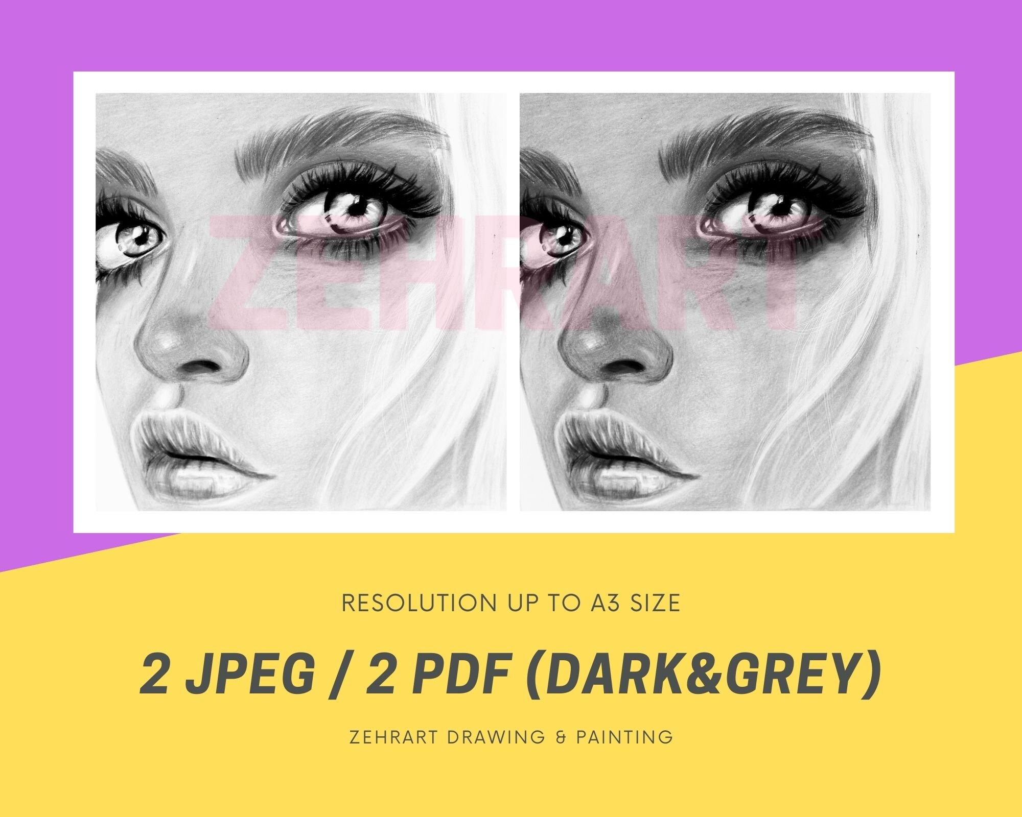 Drawing & Illustration Digital Art & Collectibles PDF Close-Up Eye ...