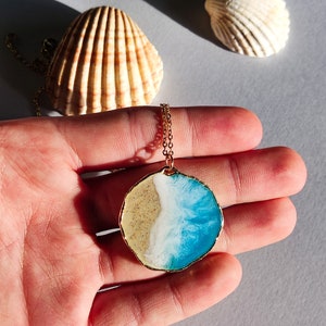 Beach Scene Necklace. Handmade Jewelry. With Real Sand Inside. Nature ...