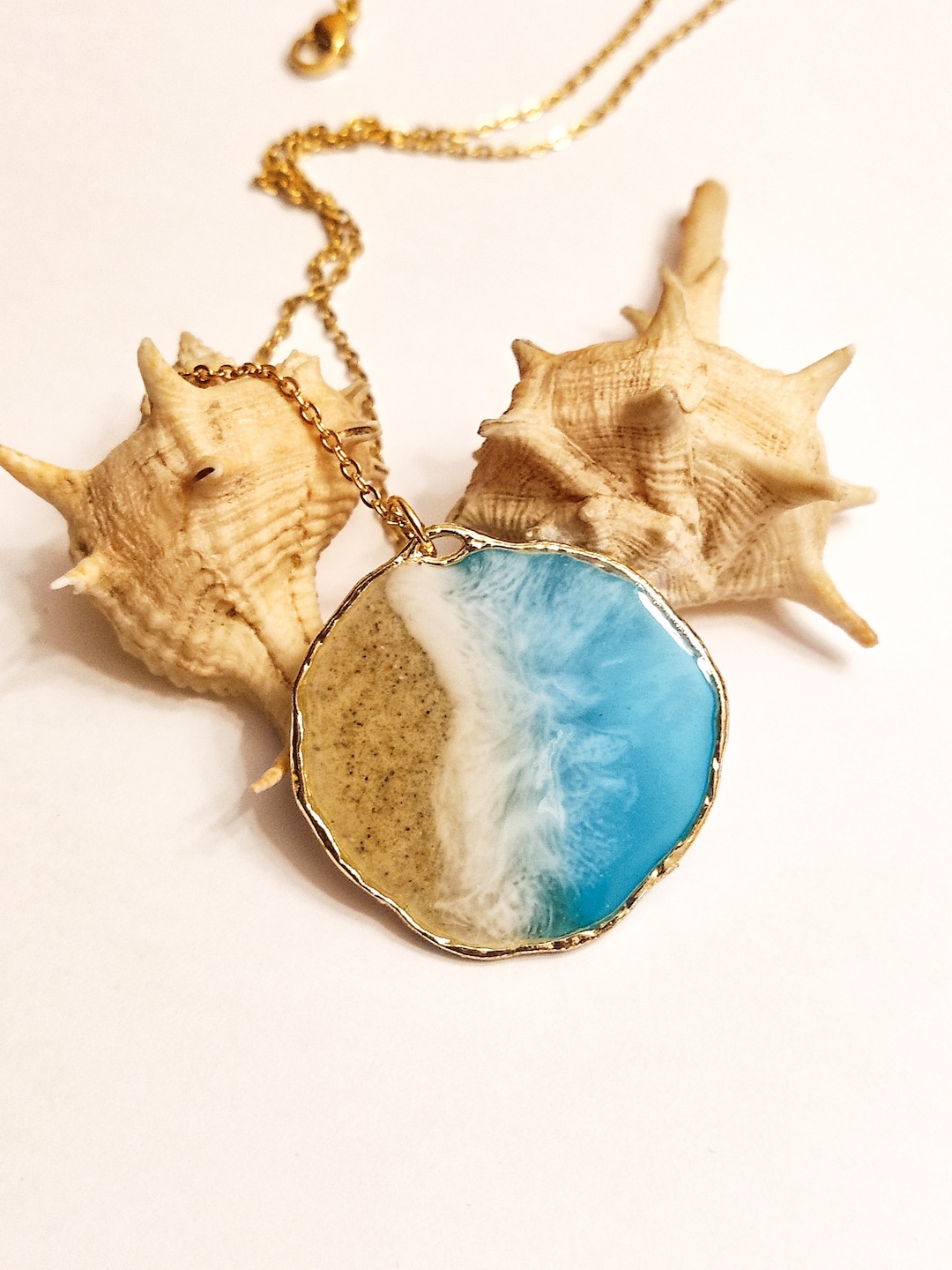Beach Scene Necklace. Handmade Jewelry. With Real Sand Inside. Nature ...