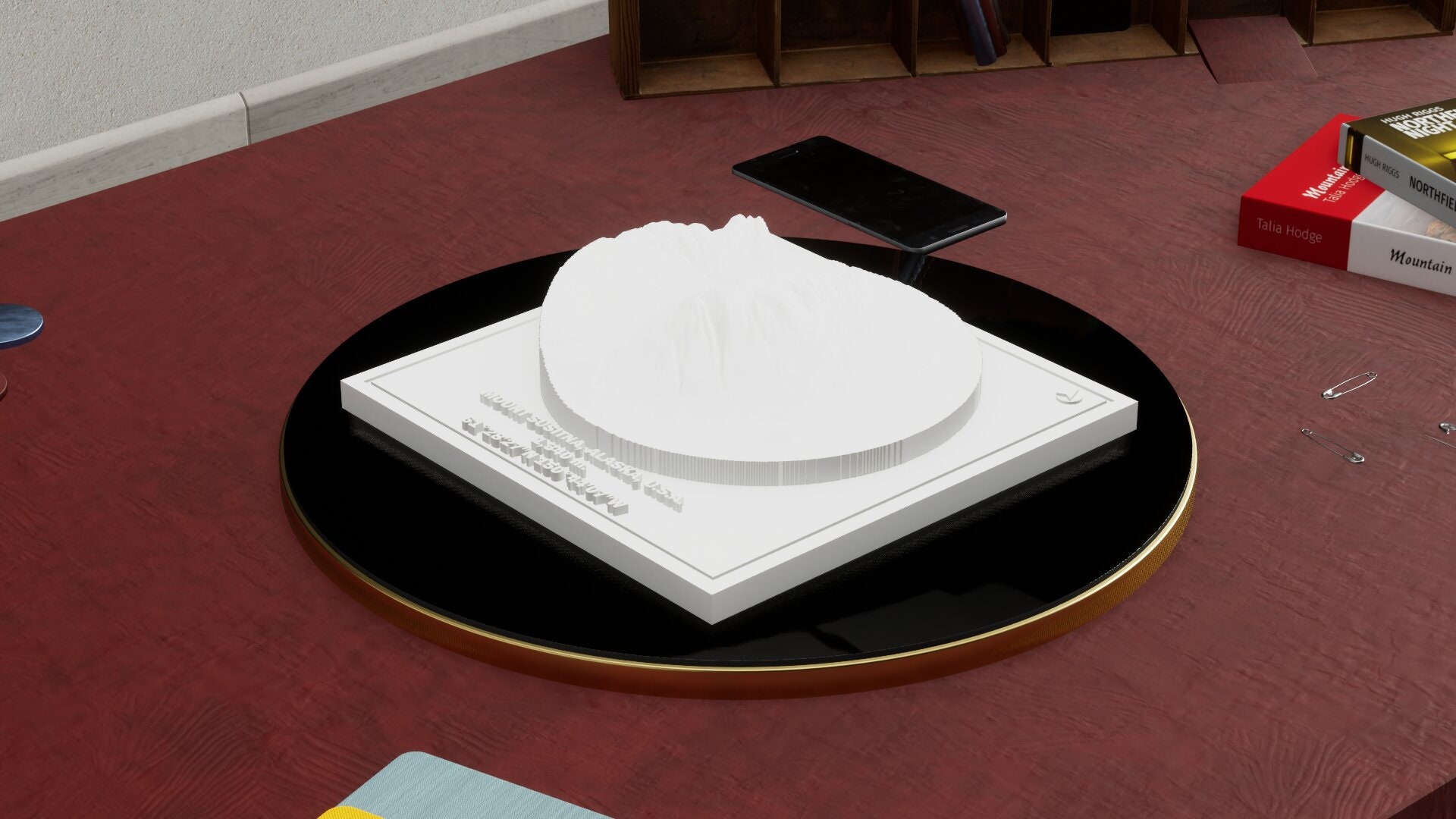 Mt. Susitna Alaska USA Circular Chart Pen Base - Etsy