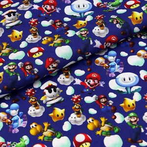 Cute Cartoon Mario , Cotton, Diy Sewing Fabric by Half Yard - Etsy