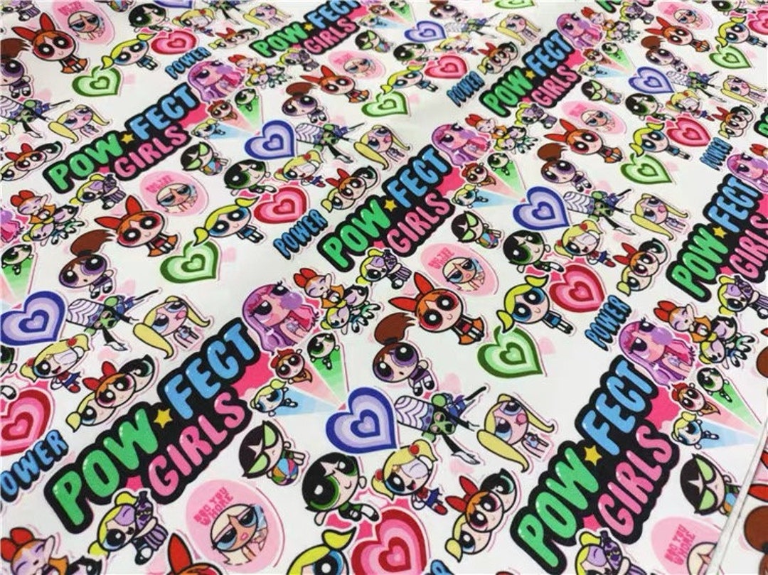 Cute Cartoon Powerpuff Girl Canvas Khaki Twill Fabric DIY - Etsy