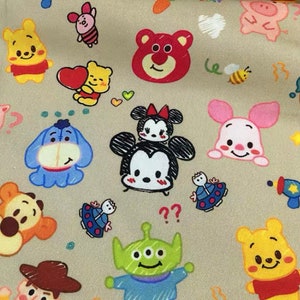 Cute Cartoon Winnie Cotton, Diy Sewing Fabric by Half Yard - Etsy