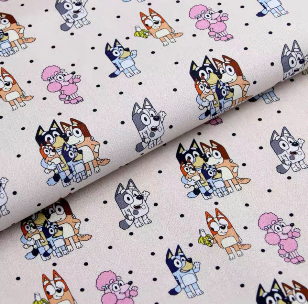 Cute Cartoon Bluey Cotton, Diy Sewing Fabric by Half Yard - Etsy