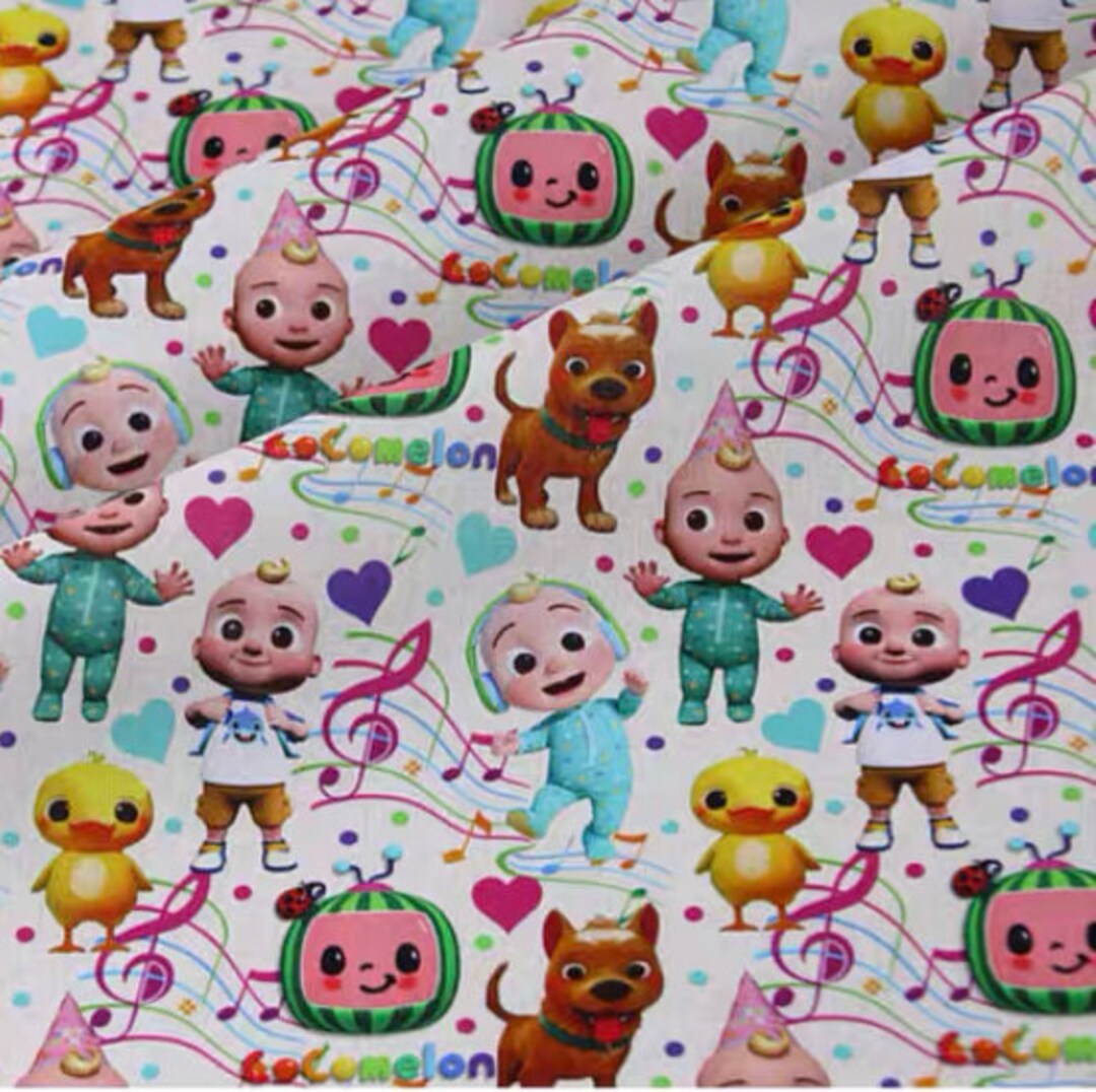 Cute Cartoon Cocomelon Cotton, Diy Sewing Fabric by Half Yard - Etsy