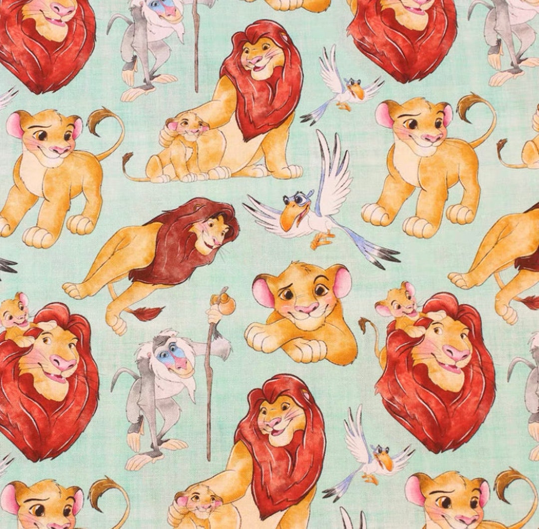 Cute Cartoon Lion King Cotton, Diy Sewing Fabric by Half Yard - Etsy