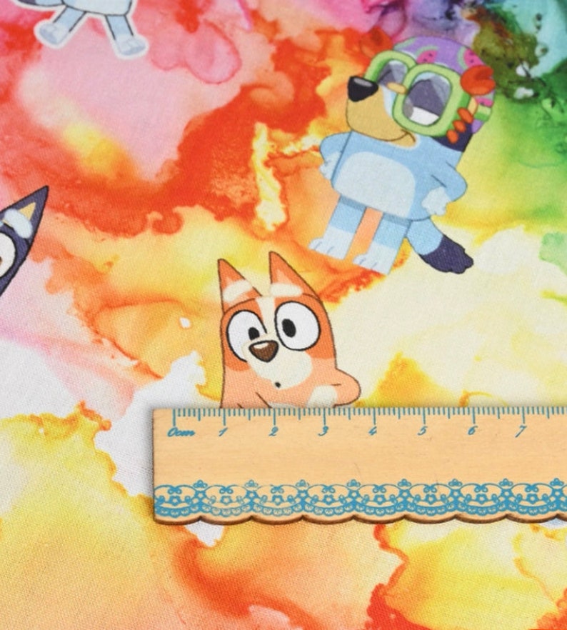 Cute Cartoon Bluey Cotton, Diy Sewing Fabric by Half Yard - Etsy