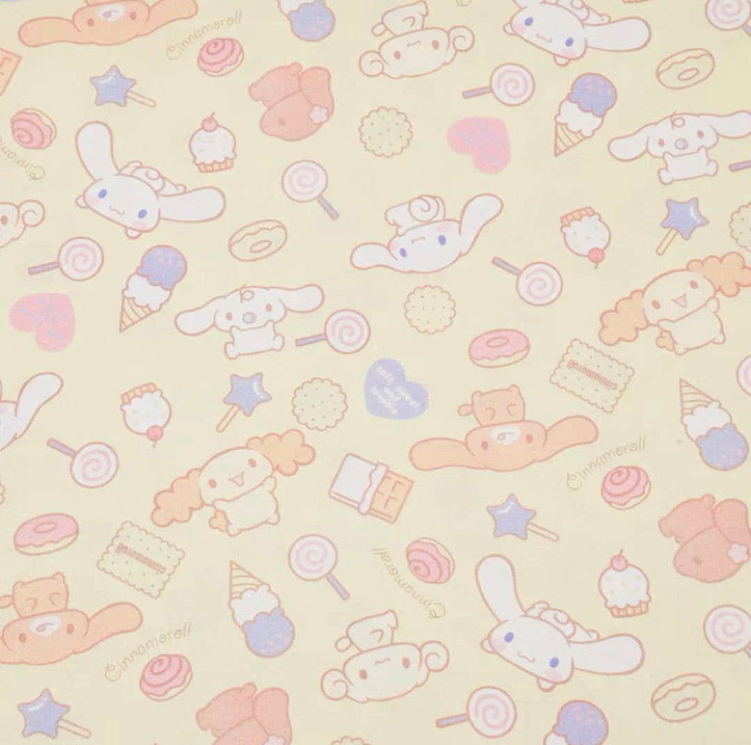 Cute Cartoon Sanrio Cinnamoroll Cotton, Diy Sewing Fabric by Half Yard ...