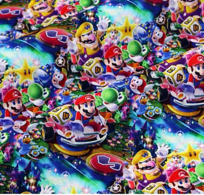 Cute Cartoon Mario , Cotton, Diy Sewing Fabric by Half Yard - Etsy
