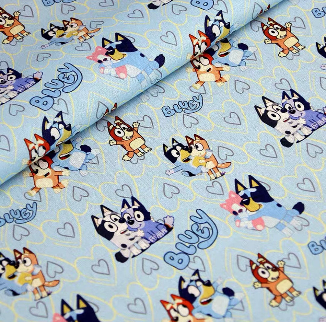 Cute Cartoon Bluey Cotton, Diy Sewing Fabric by Half Yard - Etsy
