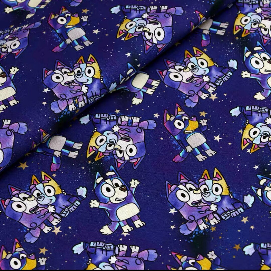 Cute Cartoon Bluey Cotton, Diy Sewing Fabric by Half Yard - Etsy