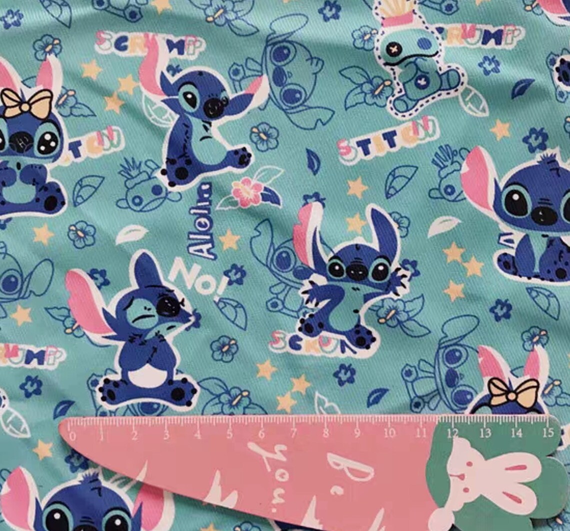 Cartoon Stitch Polyester Waterproof, Diy Sewing Fabric - Etsy