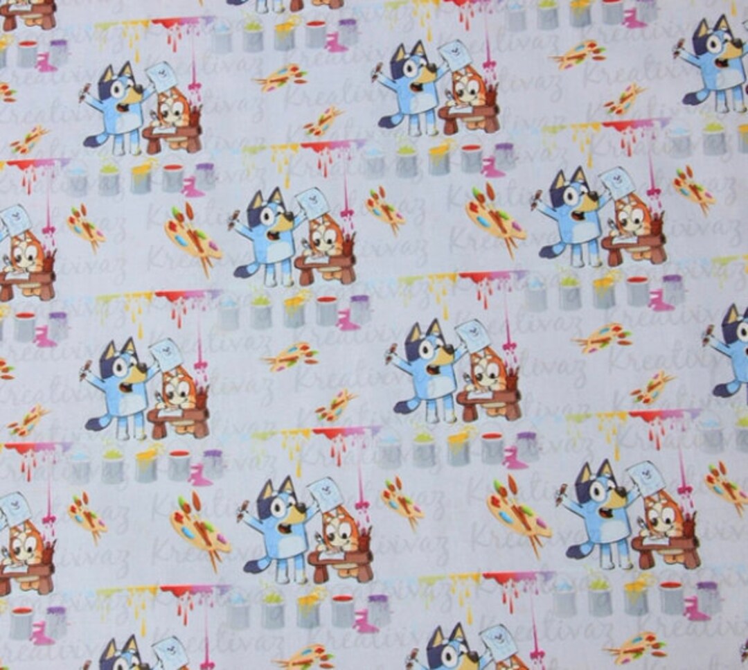 Cute Cartoon Bluey Cotton, Diy Sewing Fabric by Half Yard - Etsy