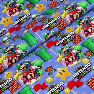 Cute Cartoon Mario , Cotton, Diy Sewing Fabric by Half Yard - Etsy