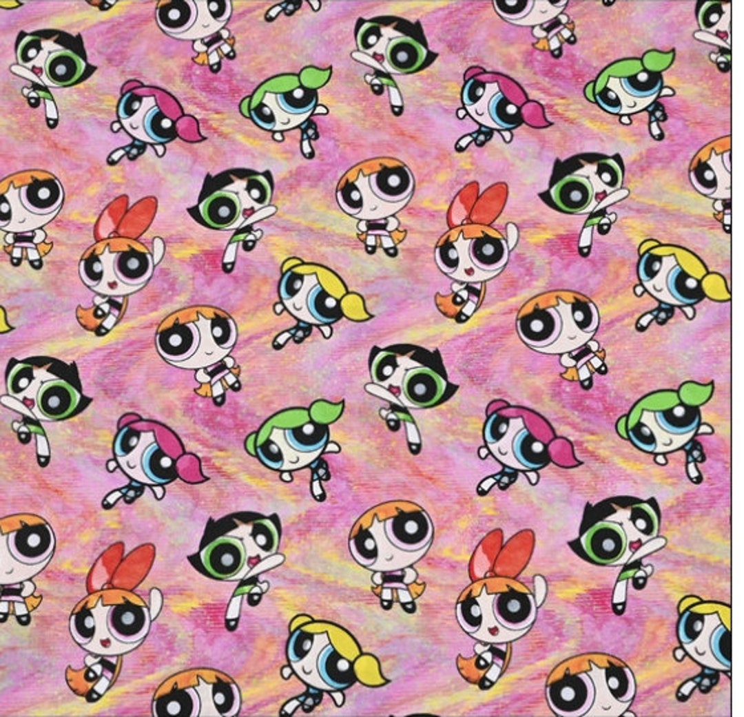 Cute Cartoon Powerpuff Girl Cotton, Diy Sewing Fabric by Half Yard - Etsy
