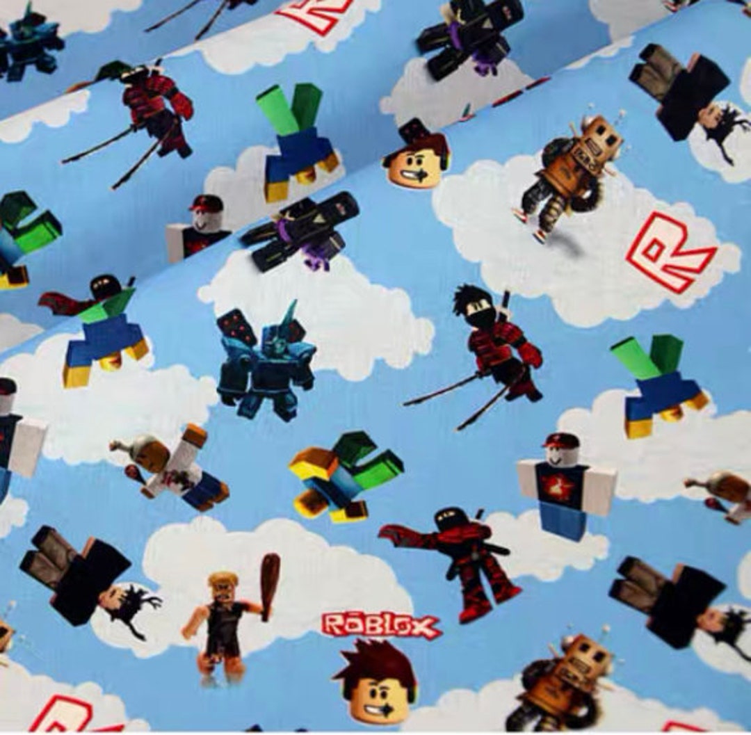 Cute Cartoon Roblox Cotton, Diy Sewing Fabric by Half Yard - Etsy