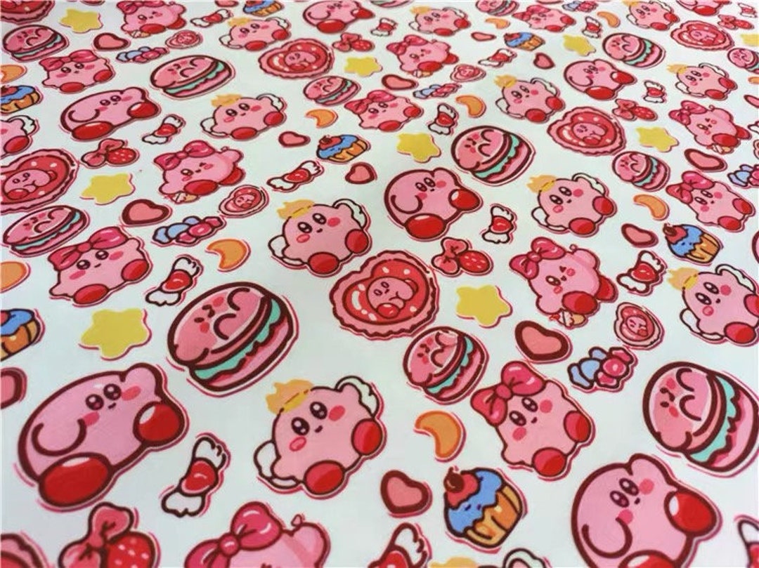 Cute Cartoon Kirby Khaki Twill , Diy Sewing Fabric - Etsy