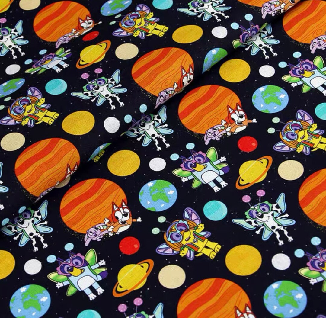 Cute Cartoon Bluey Cotton, Diy Sewing Fabric by Half Yard - Etsy