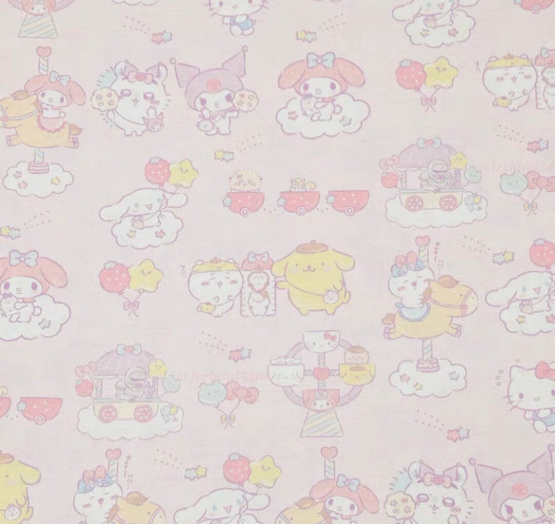Cute Cartoon Sanrio Cinnamoroll Cotton, Diy Sewing Fabric by Half Yard ...