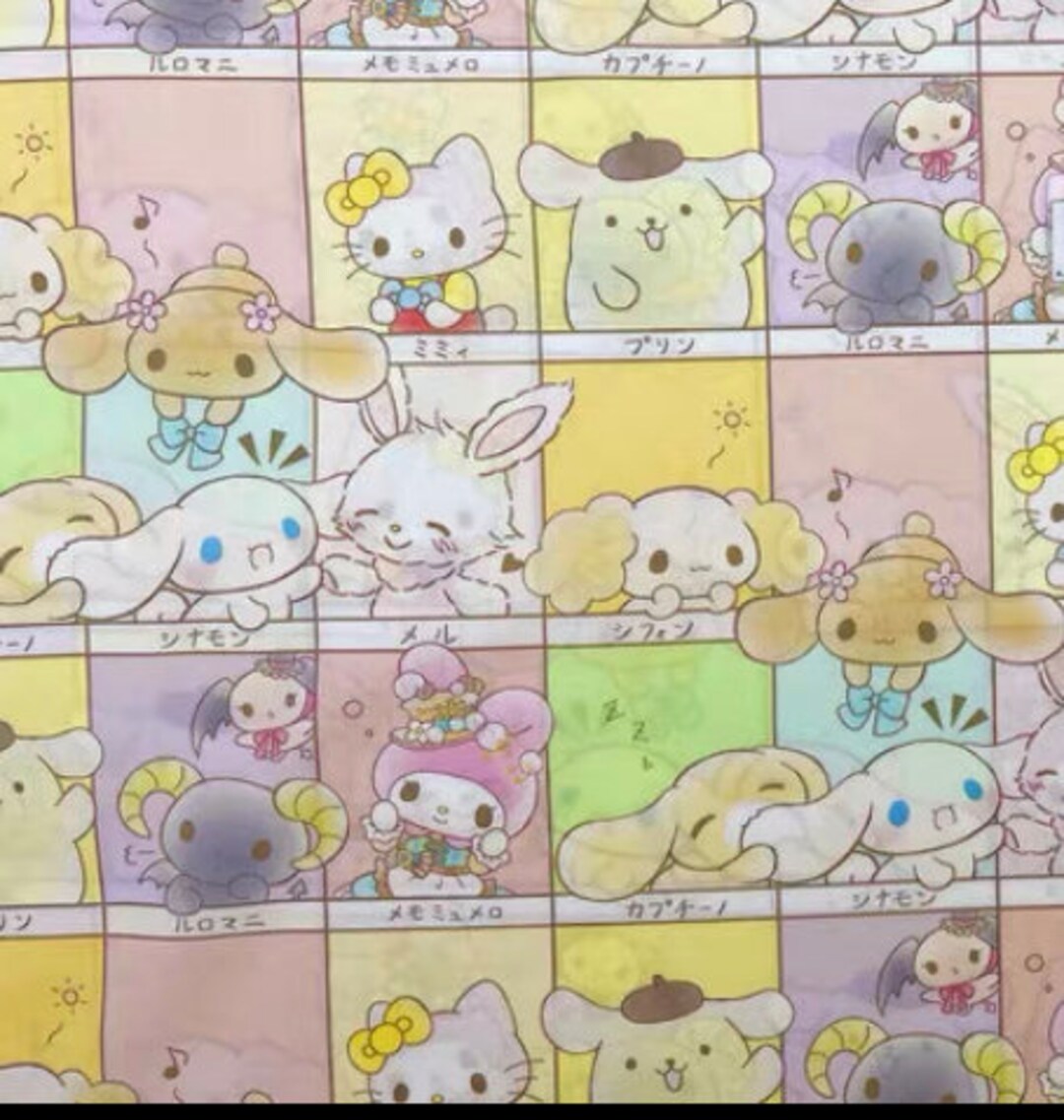 Cute Cartoon Sanrio Cotton, Diy Sewing Fabric by Half Yard - Etsy