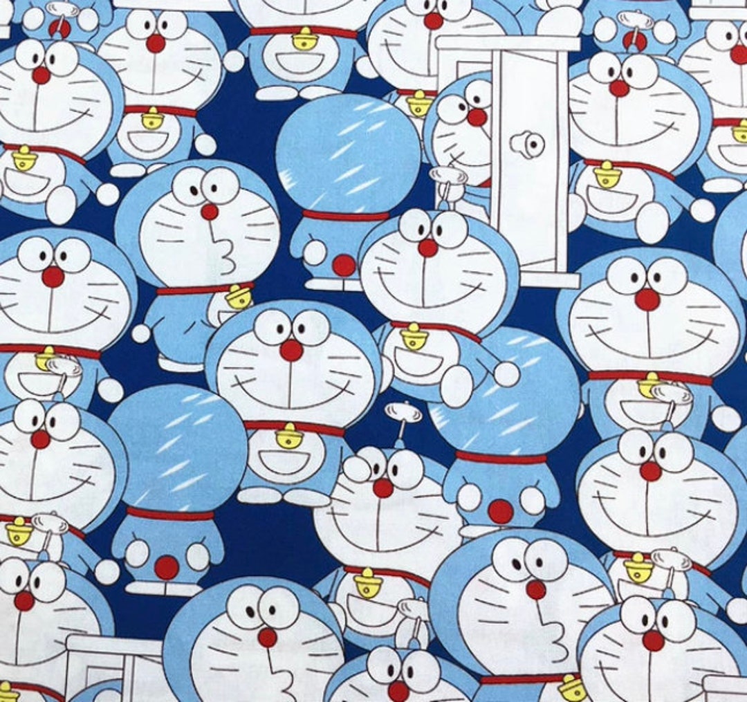Cute Cartoon Doraemon Cotton, Diy Sewing Fabric by Half Yard - Etsy