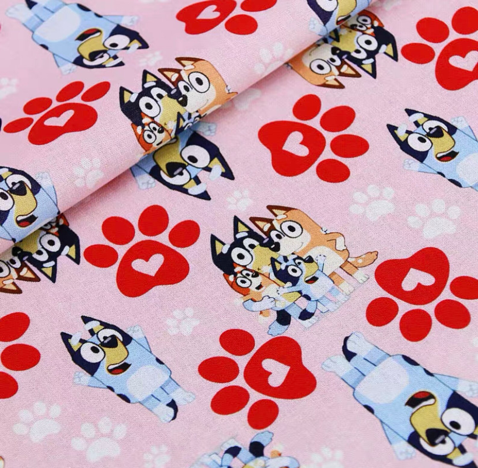 Cute Cartoon Bluey Cotton, Diy Sewing Fabric by Half Yard - Etsy