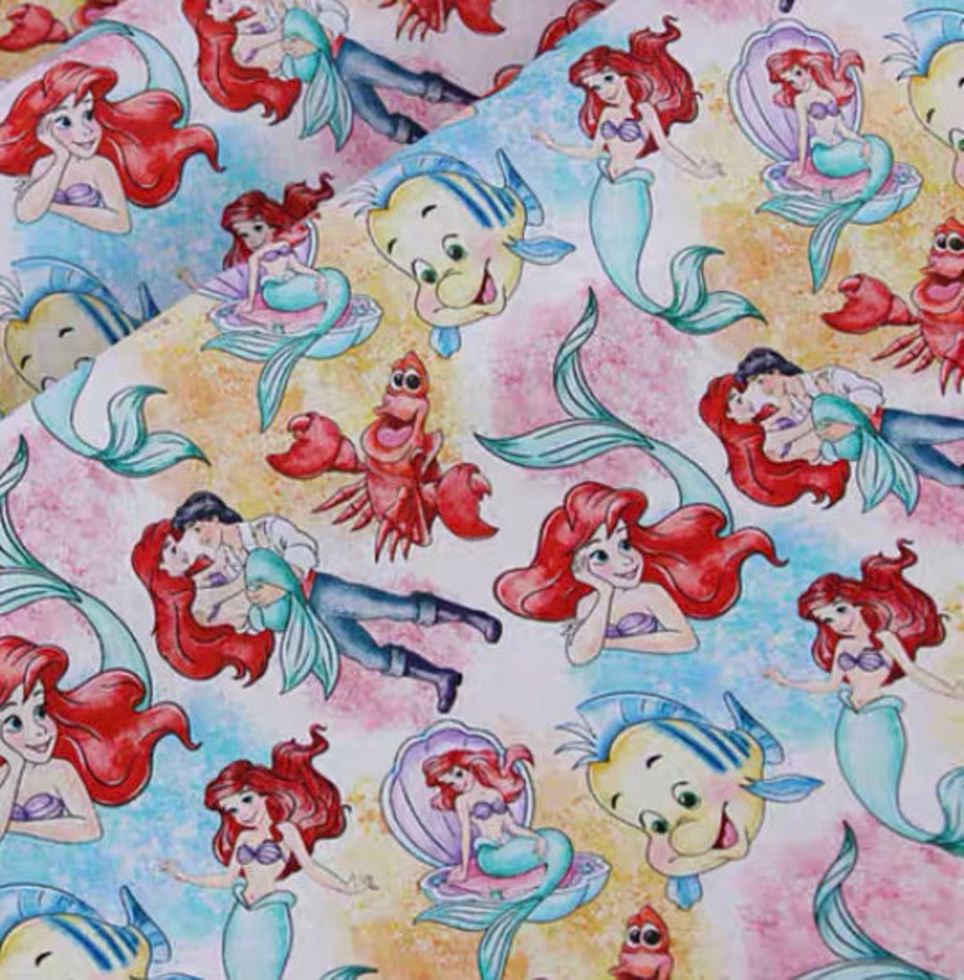 Cute Cartoon Little Mermaid , Cotton, Diy Sewing Fabric by Half Yard - Etsy